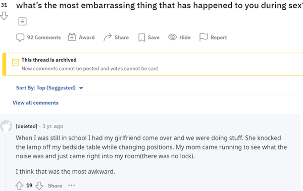 Check Out Common Embarrassing Sex Stories